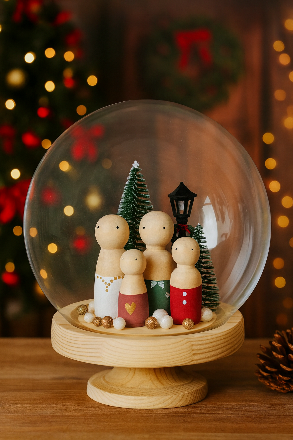 Boule à neige Family DOLLS avec LED